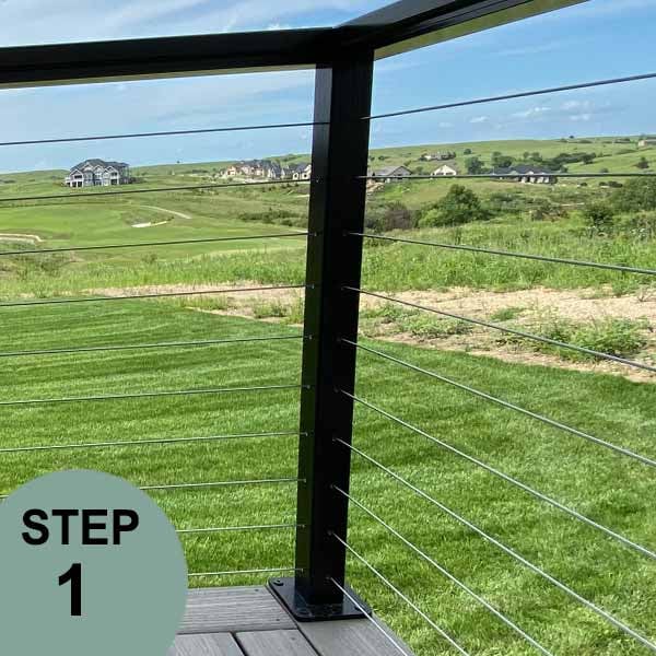 Surface Mount Corner Posts for Cable Rail | RailFX | The Deck Store